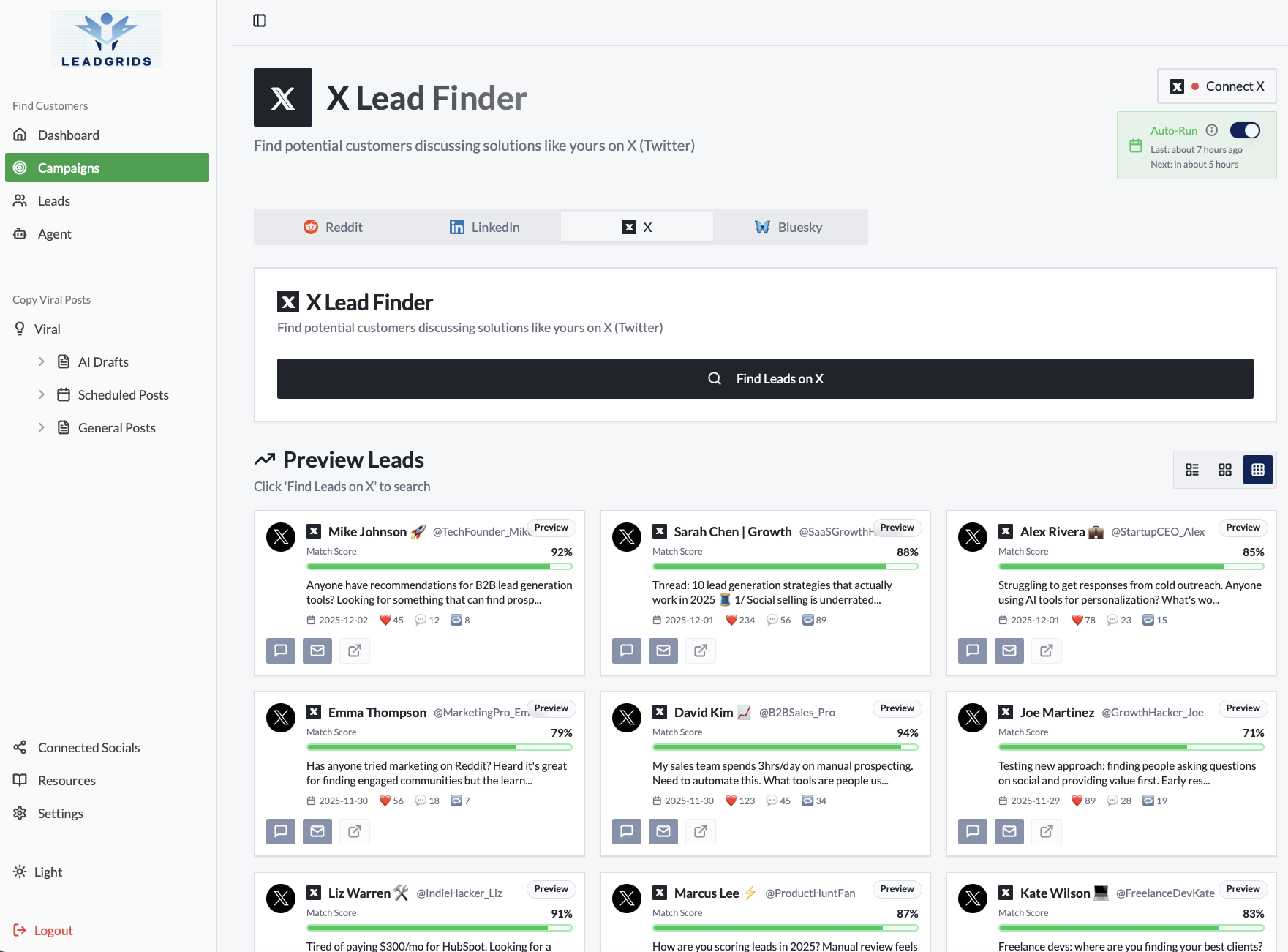 LeadGrids - AI-Powered Reddit Lead Generation
